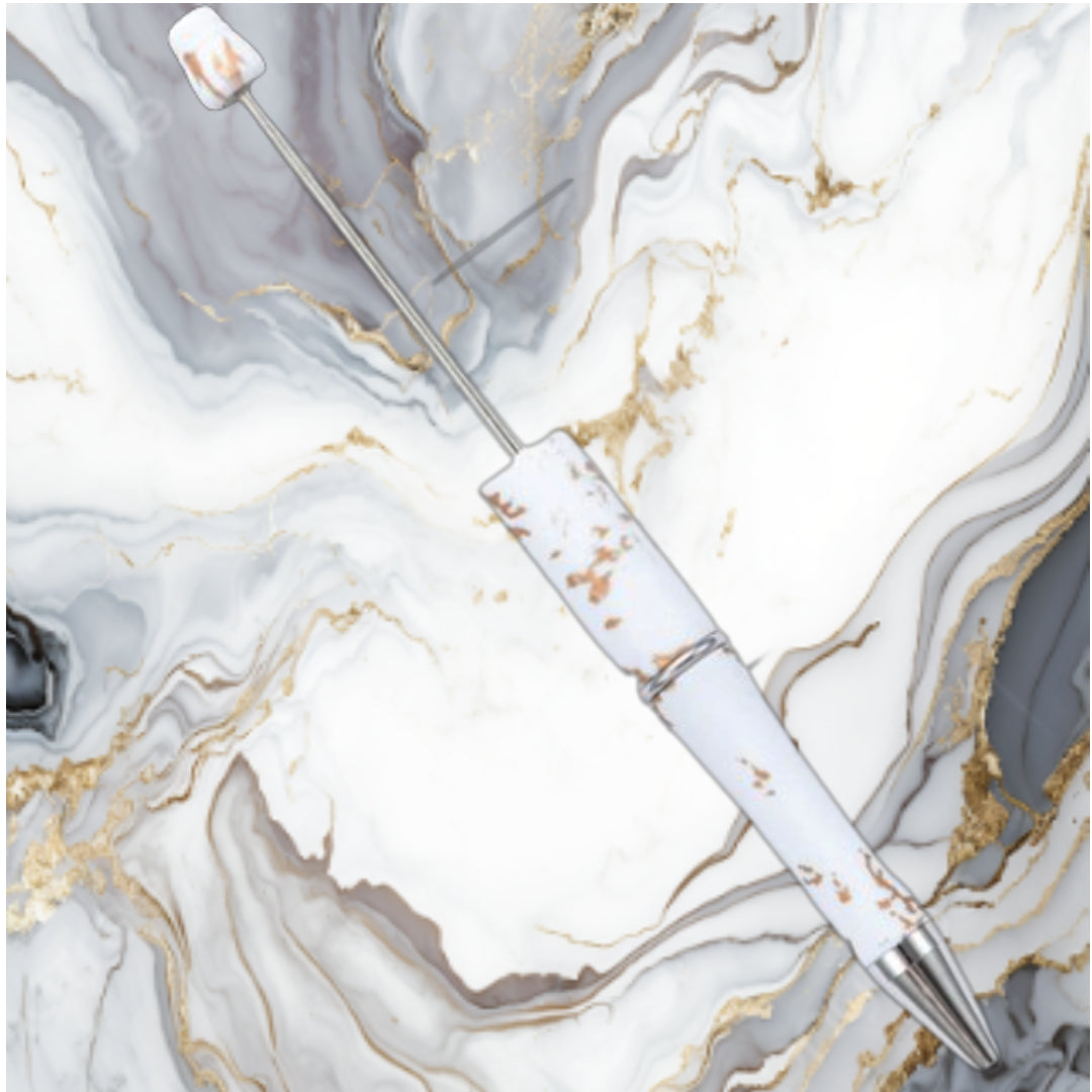 White & Gold Marble Print Pen – Ultraterrestrial Designs